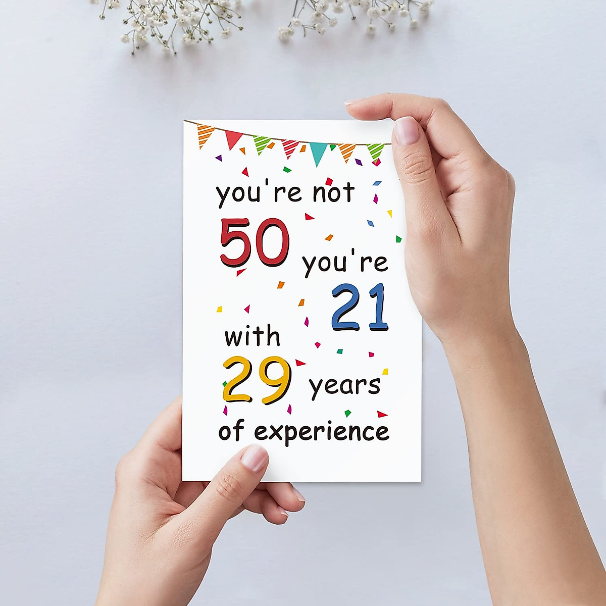 Funny 50th Birthday Card, Humorous 50 Years Old Bday Card, Unique 50th B-day Card for Mom Dad Sister Aunt...