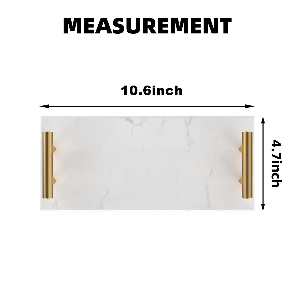 XZHXFX Guest Towel Holder Tray for Bathroom,Marble Tray with Handles -Napkin Holder for Bathroom & Kitchen - Bathroom Tray -Toilet Paper Organizer,Tray for Living Room & Cosmetic(Gold,Small)