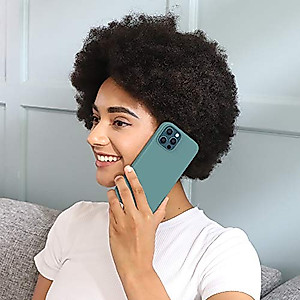 Miracase Compatible with iPhone 12 Pro Max Case 6.7 inch [Soft Anti-Scratch Microfiber Lining], Liquid Silicone Case Gel Rubber Full Body Protection Shockproof Drop Protection Case(Midnight Green)