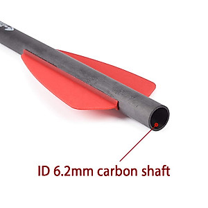 ELONG OUTDOOR 7.5" inch R9 Crossbow Bolts Carbon Arrows 2" Red Vanes with 100grain tips for Hunting Shooting Targeting