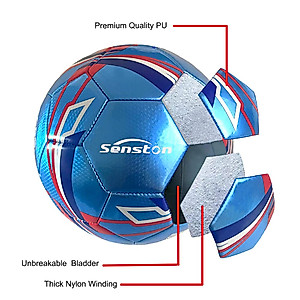 Senston Soccer Ball Size 5 for Kids and Adult Training Ball Official Match Football Balls with Pump