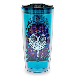 Disney Nightmare Before Christmas Sugar Skulls Plastic Travel Tumbler with Lid