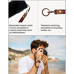 Olwaiy Wrist Keychain for Women & Men Key Chain Wrist Lanyard for Wallet Keys Car Key ID Holder Phone Strap Keychain Wristlet Fashionable Accessories (Red + Black)