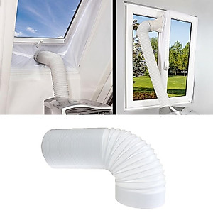 Air Conditioner Exhaust Vent Hose - 5.9" Diameter, 59" Length, Angooni Universal Counter-Clockwise Thread Air Vent Compatible with Honeywell, Whynter, Frigidaire, LG, Toshiba, Delonghi, JHS