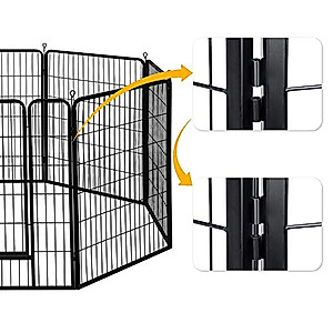 Yaheetech 40-inch Pet Playpen with Door Pet Playpen for Large and Small Animals, Foldable Dog Exercise Pens Indoor & Outdoor 16 Panel