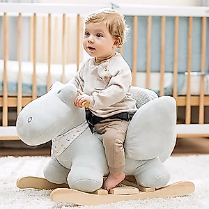 Nattou Rocking Horse Animal for Children, Romeo The Crocodile, 10-36 Months, 60 x 30 x 45 cm, Grey, 950206