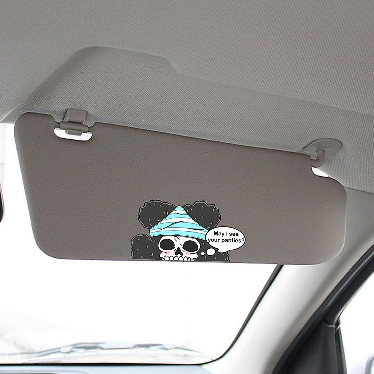 EARLFAMILY 5.1'' Car Stickers for Skull Baron Peeker Anime May I See Your Panties Window Door Funny Decal Waterproof Vinyl Car Accessories