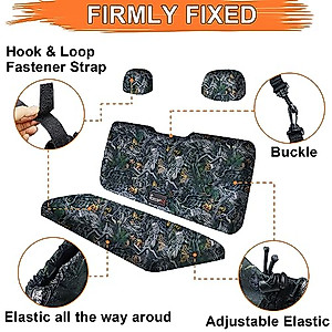 StarknightMT UTV Ranger Seat Covers, Camo Waterproof Seat Covers Compatible with Polaris Ranger 500 700 800 2002-2008 Durable 1680D Fabric with Waterproof PU Coating Camo Bench Seat Cover
