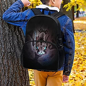 Pinupub Snake Print Kids School Bag With Lunch Bag And Pencil Case Elementary School Backpacks For Teen Girls 3 in 1 Boys Backpack Sets