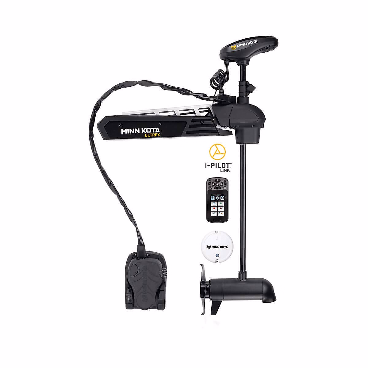 Minn Kota 1368830 Ultrex Freshwater Cable & Electric-steer Bow-Mount Motor with Universal Sonar 2, Digital Maximizer & i-Pilot Link GPS, 112 lbs Thrust, 45" Shaft