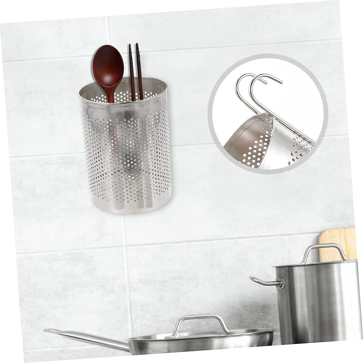 HAKIDZEL Stainless Steel Chopstick Holder Kitchen Cutlery Holder Flatware Hanging Rack Countertop Flatware Organizer Forks Silverware Hanging Drying Rack Stainless Steel Spoons Kitchen Tool