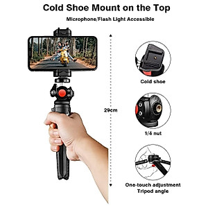 Camera Mini Tripod, Etour Lightweight Vlog Tripod Holder, Adjustable [Stable Handheld Vlogging Tripod] of DSLR Compatible with Sony A6000 Canon M50 G7x Mark ii/Phone, Table Stand for Vlogger Creator
