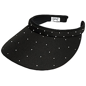 Glove It Womens Black Slide On BLING COIL VISOR, Black Bling Slide On Visor