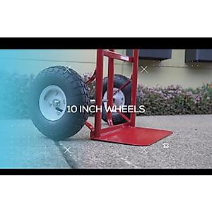 Simpli-Magic Steel Pneumatic Hand Truck Dolly - 600-Lb. Capacity, 10in. Tires, Premium American Red Finish