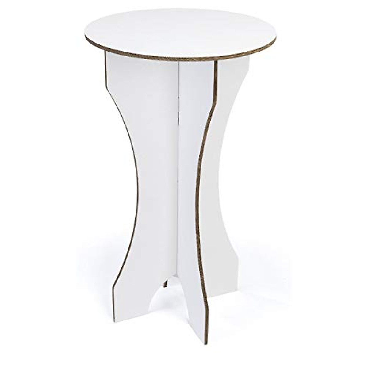 Displays2go, 20" w x 42" h Event Bar Table, Corrugated Cardboard, 3 Piece Design - White (FDCRDB42)