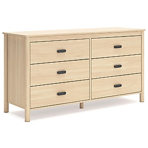 Signature Design by Ashley Cabinella Casual 6-Drawer Dresser with Safety Stop, Light Brown