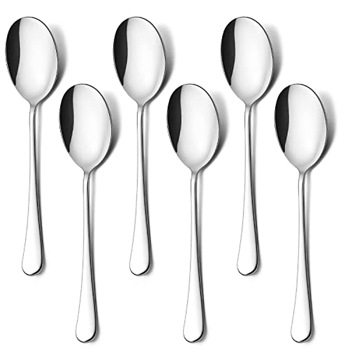Serving Spoons X 6, HaWare 9.8 inches Large Size Stainless Steel Serving Spoon, Elegant Design for Kitchen/Buffet/Party, Mirror Polished and Dishwasher Safe(6 Pack)