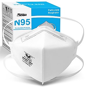 Funight N95 Mask 20 Pack NIOSH Certified Respiratory Particulate Filtering Face Mask Personal Protective Use Comfortable Protection Box of 20 Face Masks