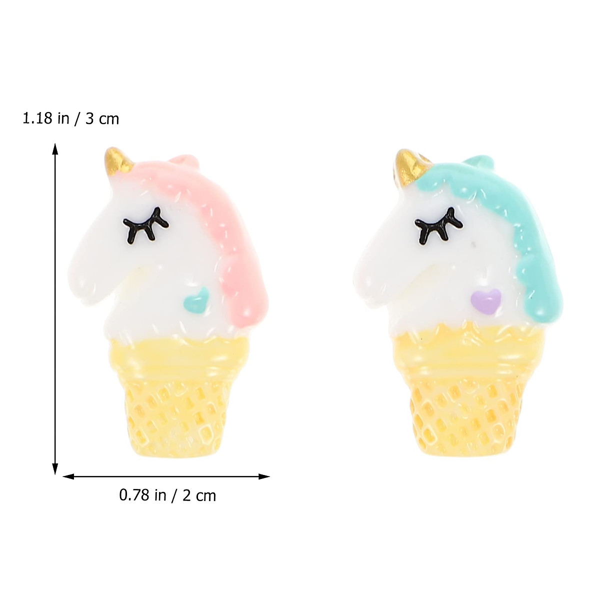 Amosfun 20Pcs Unicorn Accessories Girls Unicorns Slice Charms Birthday Cartoon Unicorn Charm Gift case Charms Cute Black Decor Scrapbooking fltaback Miniature Kits Button Resin Child Flat