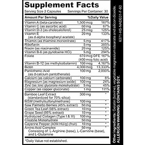 Beautifully Bamboo Ultra Vitamin for Skin, Hair, and Nail Growth. Enriched with Biotin, Bamboo Silica, Amino Acids and more (60 capsules)