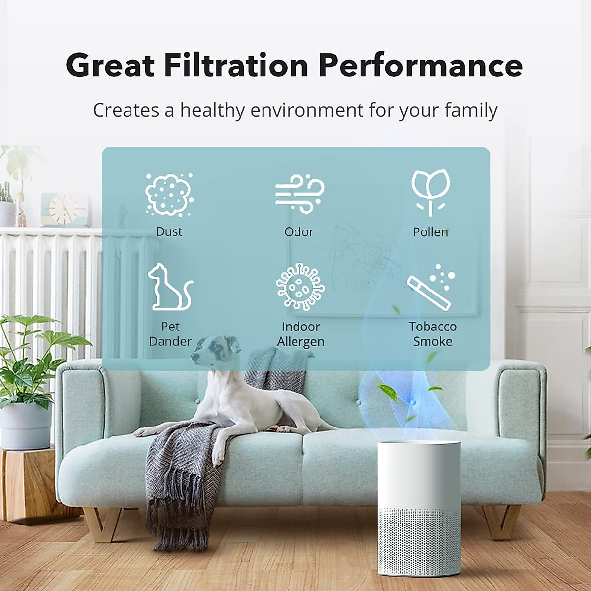 CRIONAC H13 Air Filters True HEPA, Air Purifiers Replacement Filters for AP005, 3-in-1