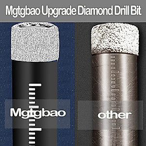 Mgtgbao 7PCS Dry Diamond Drill Bits Set, Core Drill bit for Granite Marble Tile Ceramic Stone Glass Diamond Hole Saw Kit with 3/16,1/4, 5/16, 3/8, 1/2, 9/16, 5/8