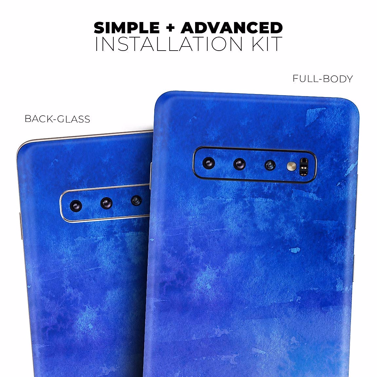 DesignSkinz Blue 275 Absorbed Watercolor Texture Protective Vinyl Decal Wrap Skin Cover Compatible with The Samsung Galaxy S20 (Screen Trim & Back Glass Skin)