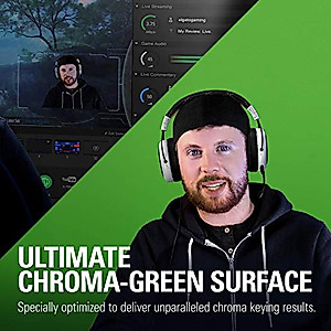 Elgato Green Screen - Collapsible Chroma Key Backdrop, Wrinkle-Resistant Fabric and Ultra-Quick Setup for background removal for Streaming, Video Conferencing, on Instagram, TikTok, Zoom, Teams, OBS