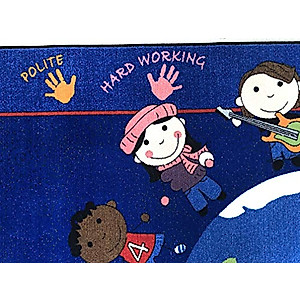 KidCarpet.com World Character Classroom Rug, 4' x 6' Rectangle