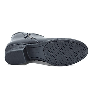 Rockport Women's Carly Bootie Ankle Boot, Black Leather, 7.5 M US