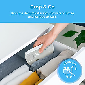 Pro Breeze Gun Safe Dehumidifier Non Battery Operated Dehumidifier for Closet Wireless Desiccant Dehumidifier for Small Spaces, Wardrobes, Cars, Non-Toxic Cordless Rechargeable Dehumidifier