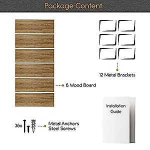 You Have Space Flota Floating Shelves, 17" Book Shelves & Storage Shelves for Living Room Decor, Bathroom, Kitchen, Kids Room Burnt Finish Set of 6