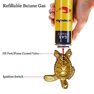Torch Lighter, Creative Desktop Golden Turtle Butane Lighter, Cool Portable Gas Lighter, Adjustable Soft Flame Lighter, Refillable Butane Lighter for Outdoor Indoor Men Boyfriends Gift(Turtle)