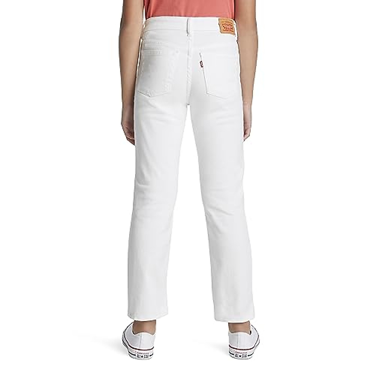 Levi's Girls High Rise Straight Fit Jeans, White, 14 US