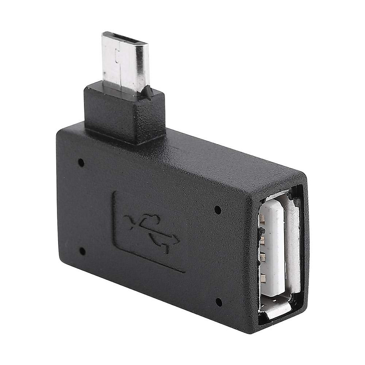 Liukouu 2Pcs USB 2.0 Female to Male Micro OTG Adapter Power Supply Port 90 Degree Left 90 Right Angled