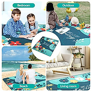 Homde Picnic Blanket 79"x79" Beach Blanket Waterproof Sandproof for Outdoor Beach Camping Hiking Travel Machine Washable Colorful Garden