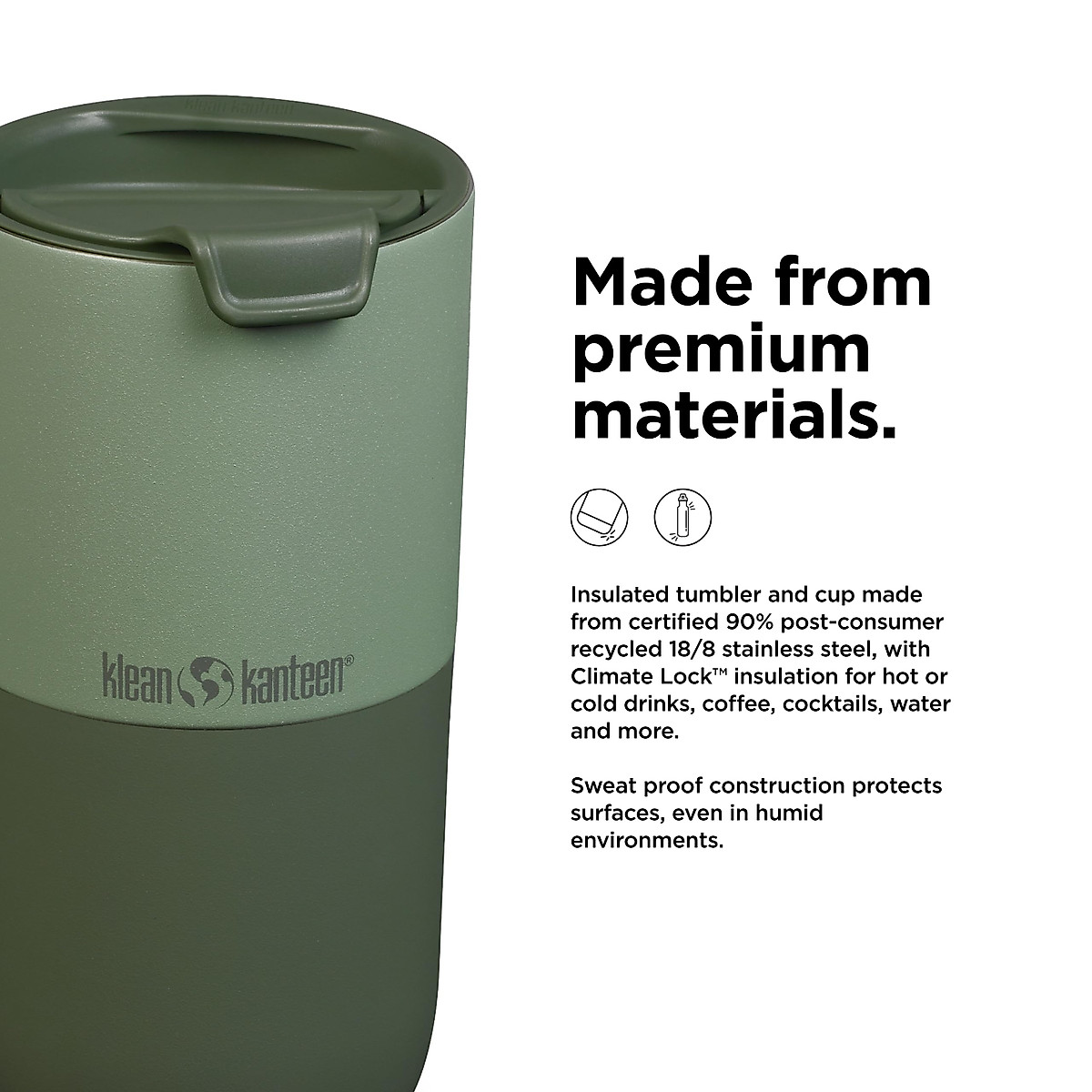 Klean Kanteen Rise 10oz Lowball - Stainless Steel Tumbler with Flip Lid - Stellar