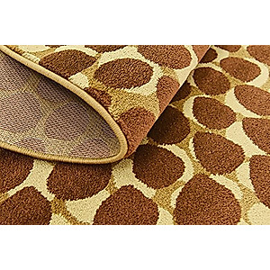 Unique Loom Barista Collection Modern, Abstract, Geometric, Circles, Urban, Rustic, Warm Colors Area Rug, 9 ft x 12 ft, Beige/Burgundy