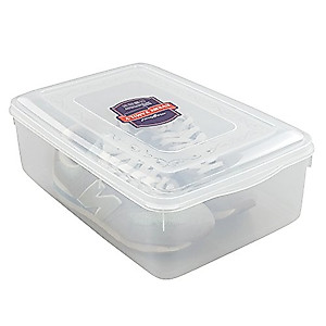 Pekky 11 Quart Plastic Toys Storage Containers with Lid, Clear Bin Set of 2