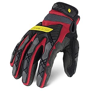 Ironclad Command Impact 360 Cut A6 Work Gloves; Touch Screen Gloves Conductive Palm & Fingers, Impact Protection, Machine Washable, Sized S, M, L, XL, XXL (1 Pair), Red (IEX-MIGR5-04-L)