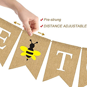 Rainlemon Bride to Bee Banner Jute Burlap Bridal Shower Wedding Bunting Garland Decoration