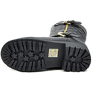 DREAM PAIRS Girls Big Kid Knice Black Knee High Winter Motorcycle Riding Boots Size 5 M US Big Kid