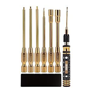 INJORA RC Tool Kit 6 in 1 Screwdriver Quick Change Allen Key Hexagon Screwdrivers for SCX24 Gladiator Bronco C10 JLU Deadbolt FMS FCX24 Micro Car