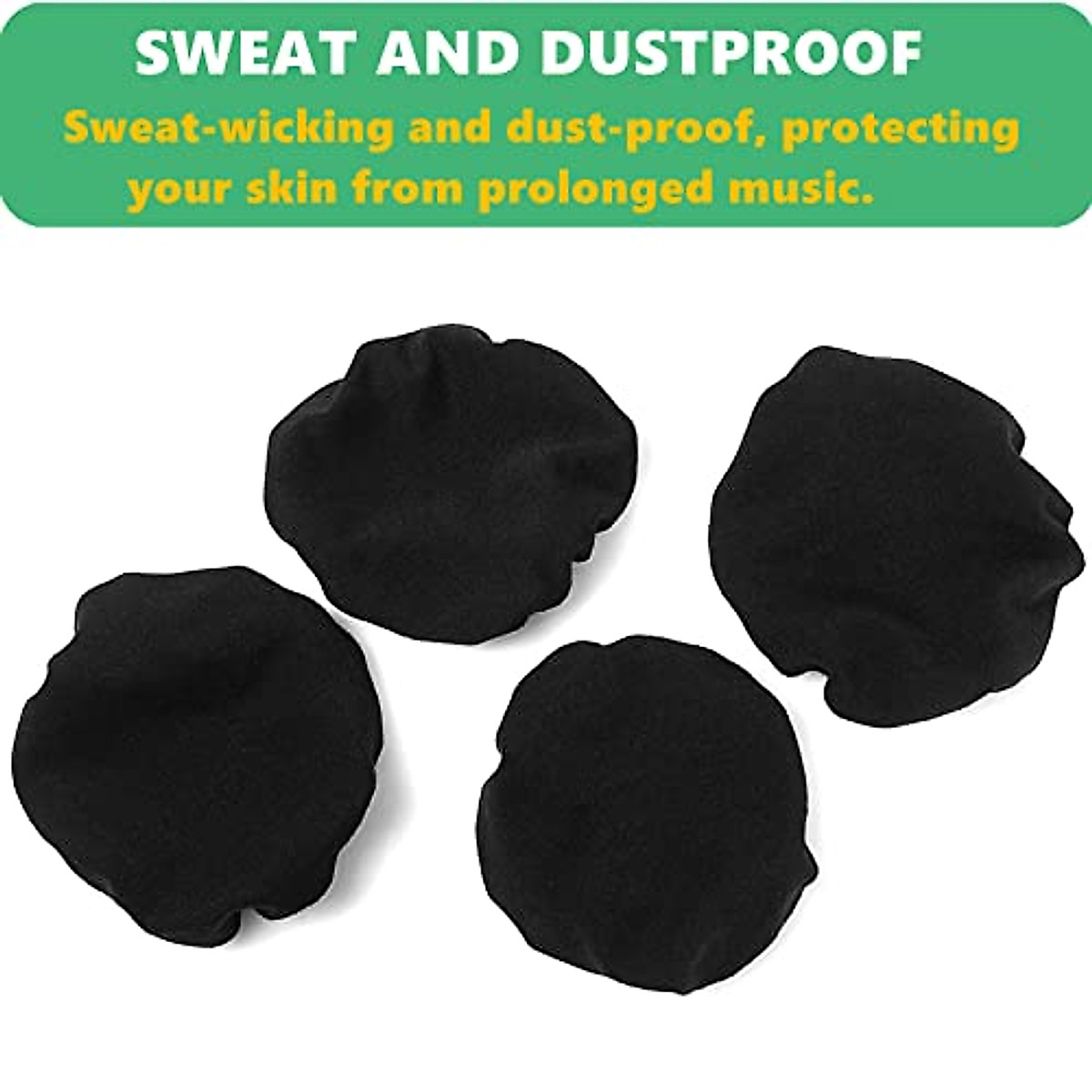 TaiZiChangQin 4 Pcs Stretch Sweat Absorption Ear Pads Covers Compatible with Parrot ZIK 1.0 2.0 3.0 by Philippe Headphone