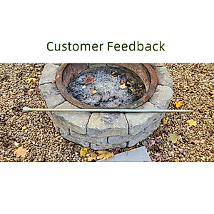 Stainless Steel 41" Extra Long Blow Poker for Large Fire Pit by One Piece Big Fire Stick, Safety Blow Tools