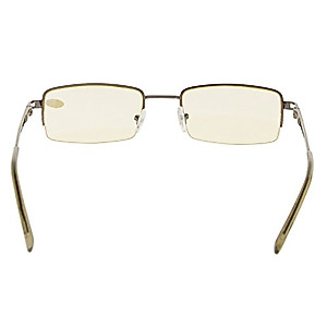 CessBlu Blue Light Filter Glasses for Computer Screen Reading Women Men Half-rim Reader(Gunmetal)+2.25