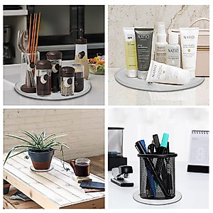 Murtenze 2Pcs 6 Inch Acrylic Turntable Organizer, Rotating Swivel Stand Spinner with Steel Ball Bearings for Kitchen Corner Cabinets Spice Rack Cake Decorating. (150mm,Clear)