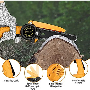 Mini Chainsaw, TONYFUL 6-Inch Cordless Chainsaw with 2 Battery and Replacement Chain, Professional Electric Chainsaw Portable Handheld Chainsaw Rechargeable Garden Saw for Pruning Trees Wood Cutting