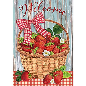 Briarwood Lane Strawberries Summer Garden Flag Fruit 12.5" x 18"