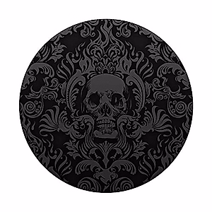 Black Skull Bones Head Skeleton Bone Goth Gothic Pattern PopSockets PopGrip: Swappable Grip for Phones & Tablets